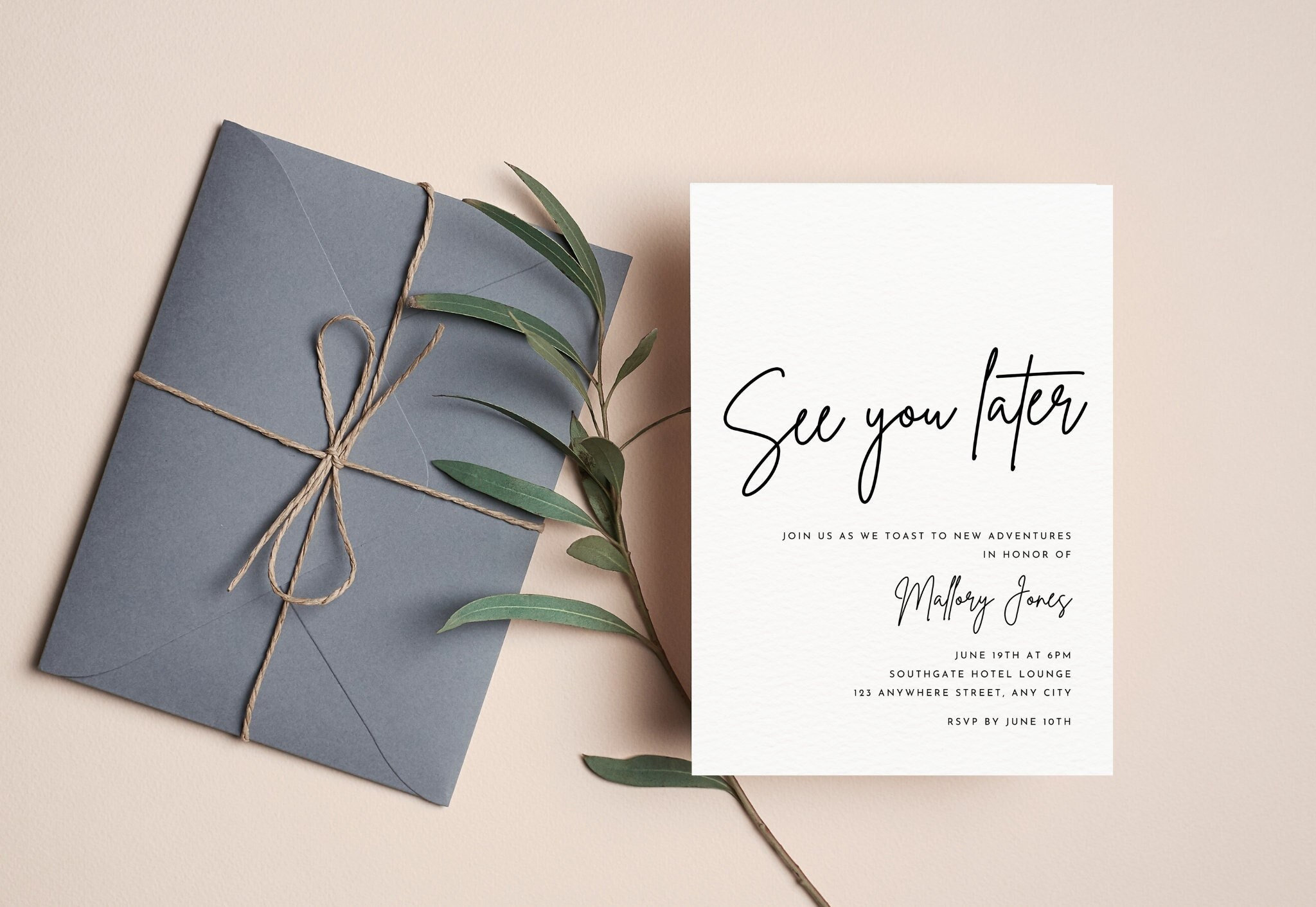 Editable Going Away Party Invitation, See You Later, Moving Away Party ...