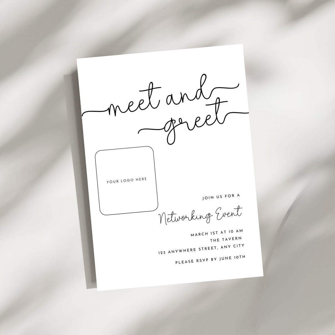 Meet and Greet Invitation Template, Business Networking Event Invite ...