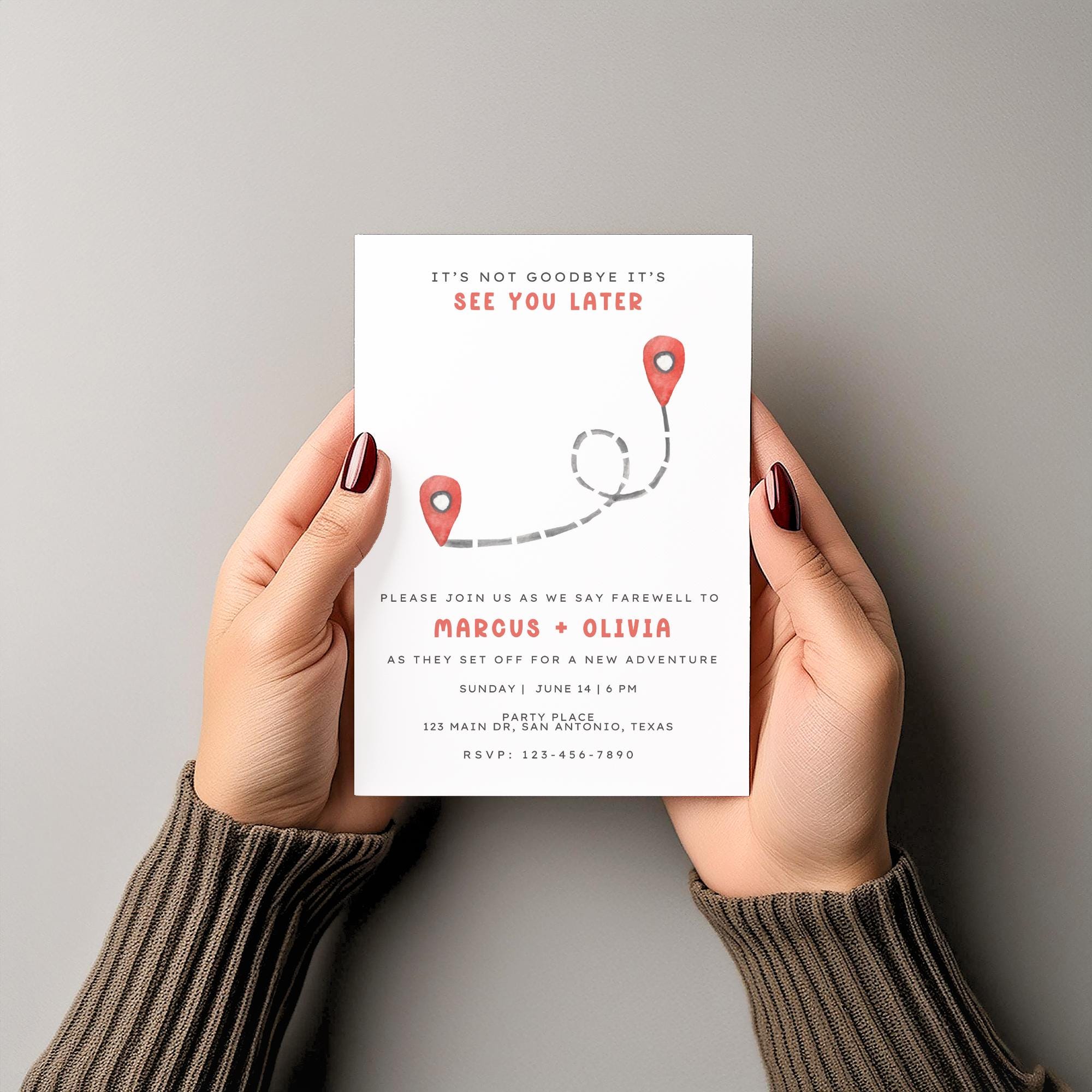 Customizable Going Away Party Invitation, See You Later, Moving Away ...