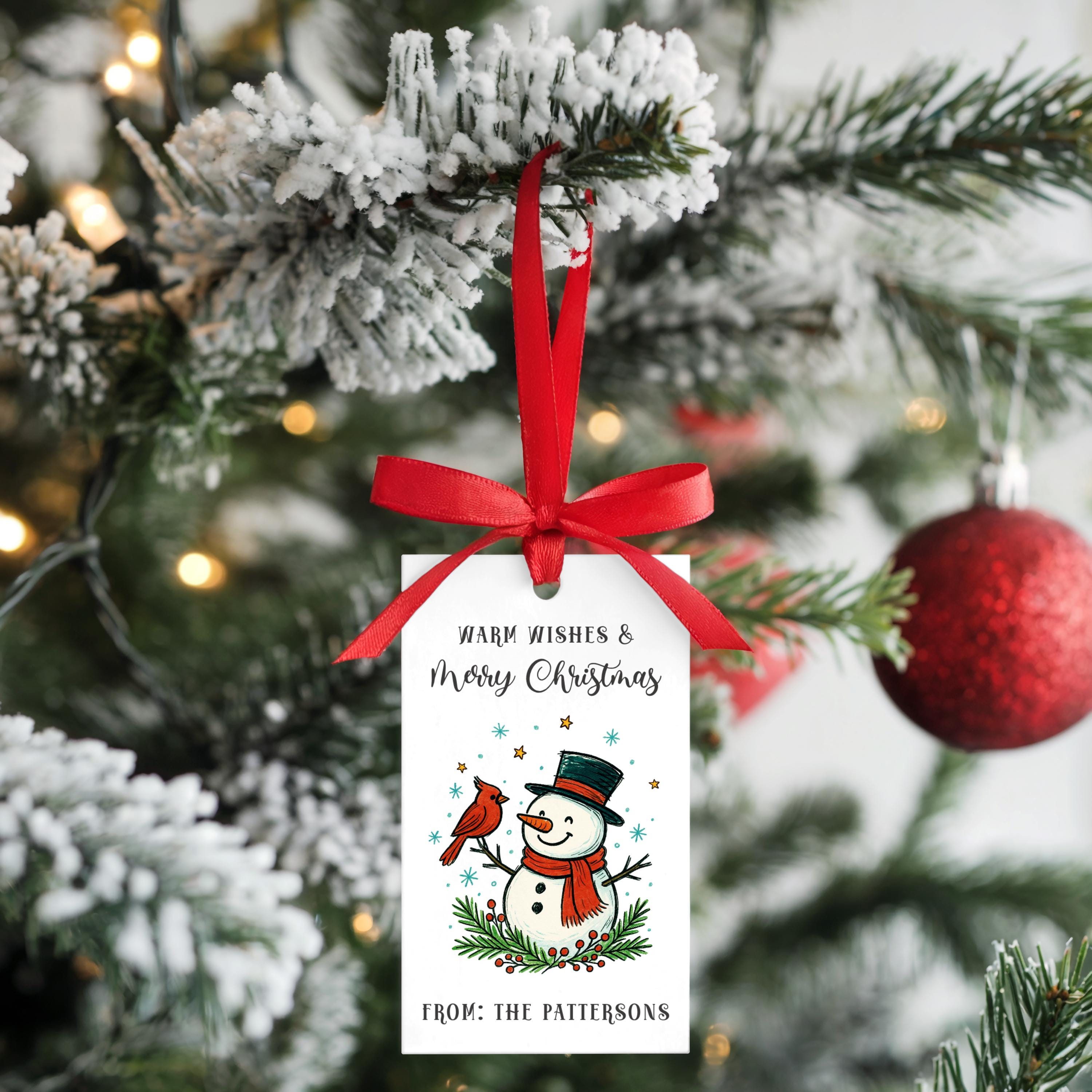 Printable Snowman Gift Tag Template, Editable Christmas Gift Tag ...