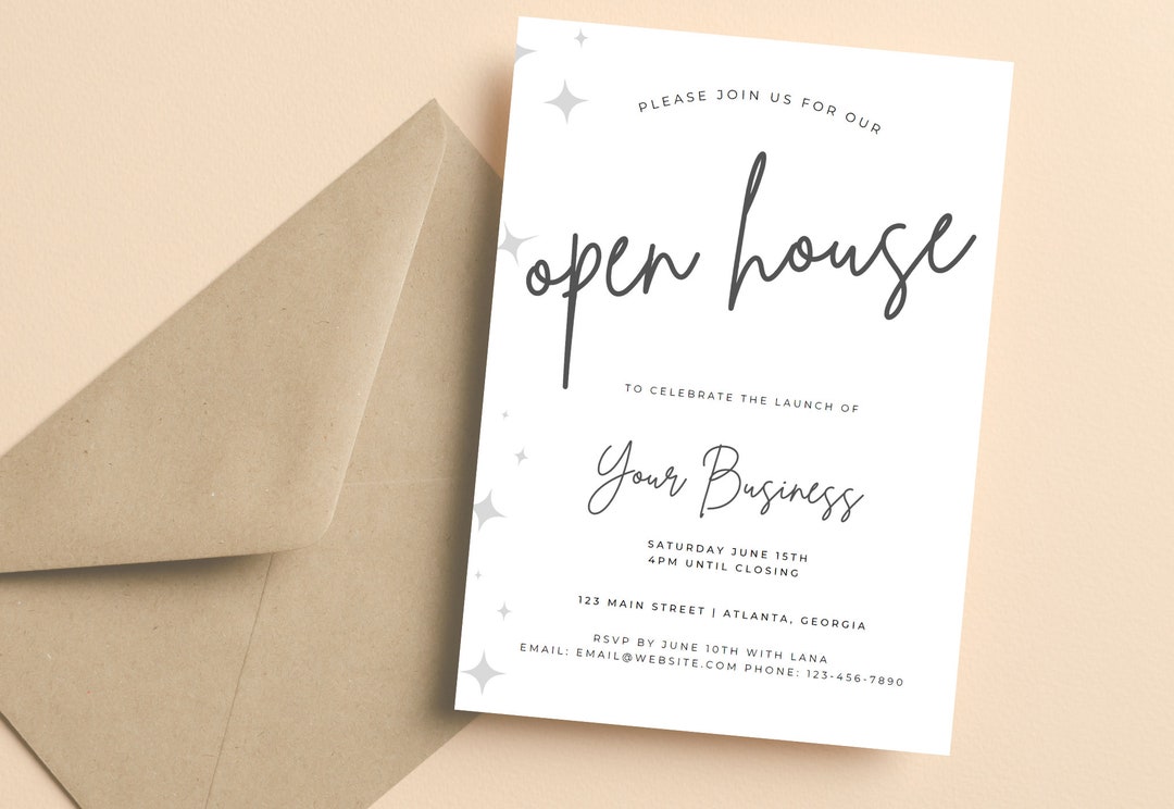 Printable Business Open House Flyer Invite Template, Store Opening ...