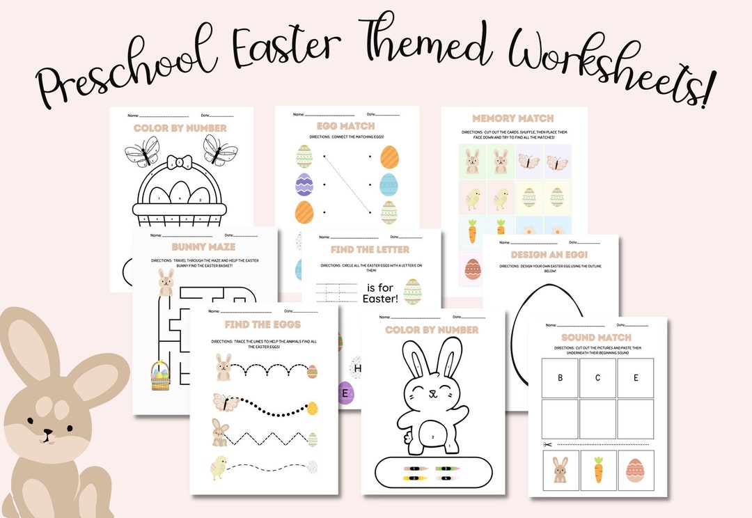 Printable Easter Activities for Preschoolers, Easter Worksheets for ...