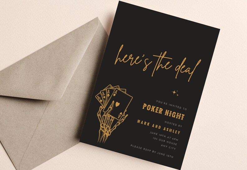 Poker Night Invitation, Game Night, Casino Night, Poker Birthday, 21st ...