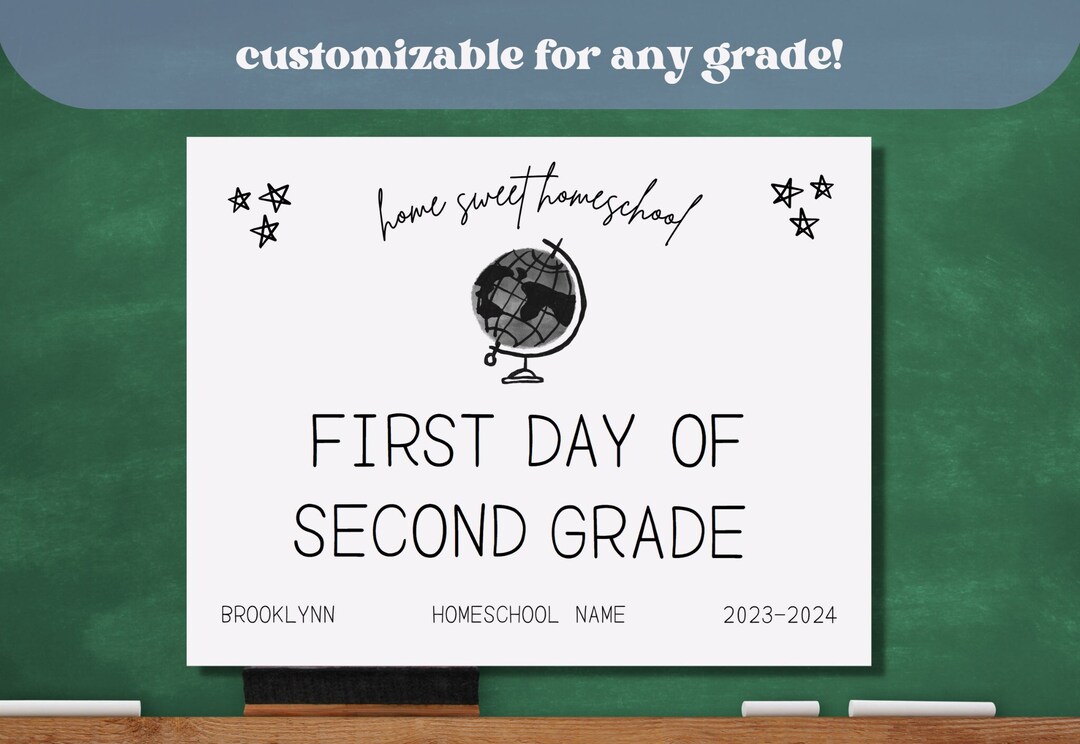 First Day of Homeschool Printable Sign, Customizable First Day of ...