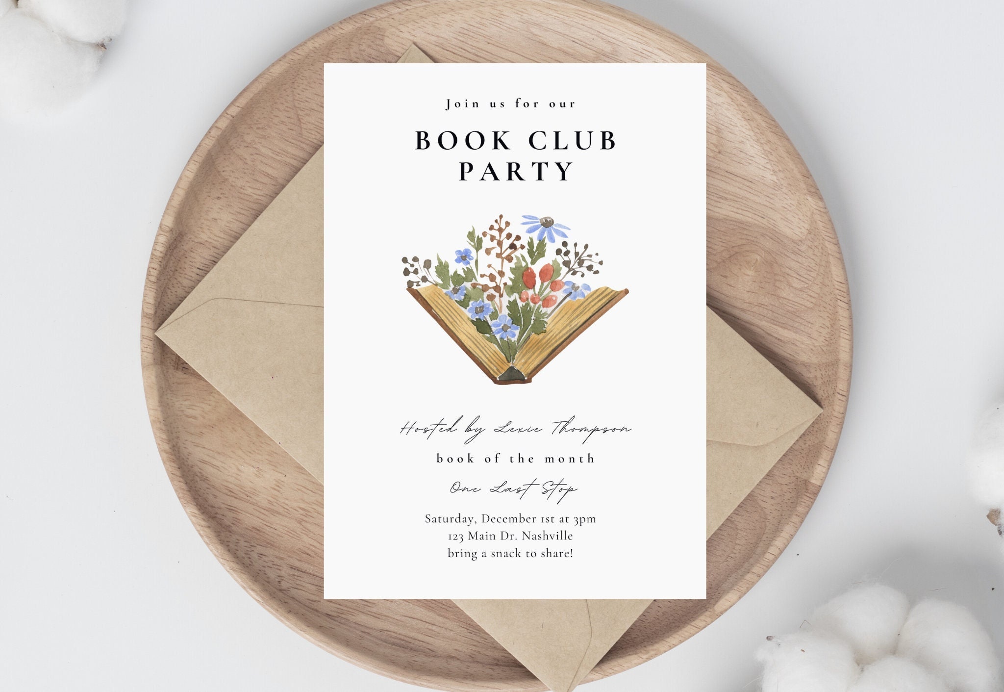 Book Club Invitation, Join Us for Book Club, Romance Book Club, Instant ...