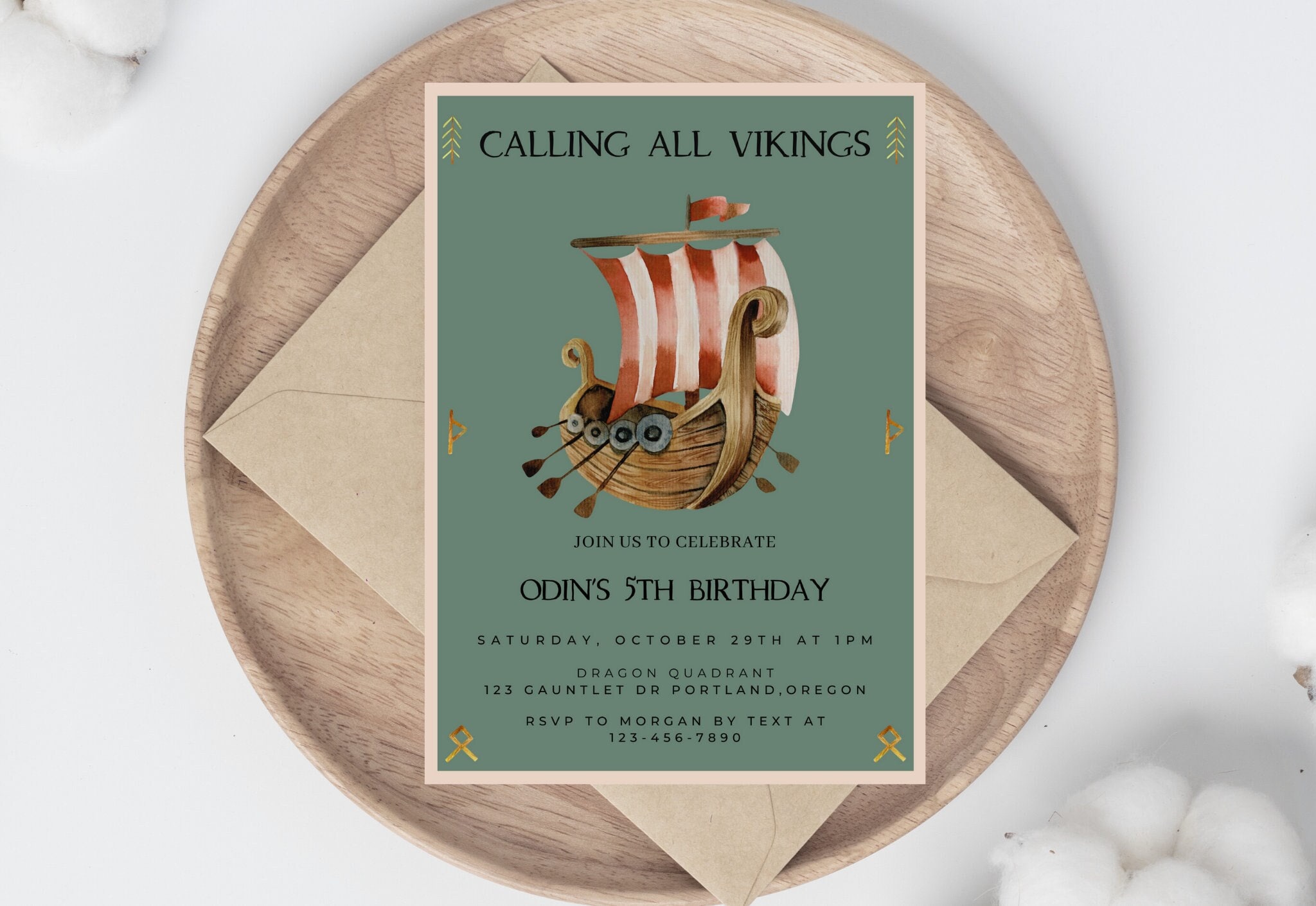 Viking Birthday Party Invitation, Boy's Birthday Party Invite, Instant ...
