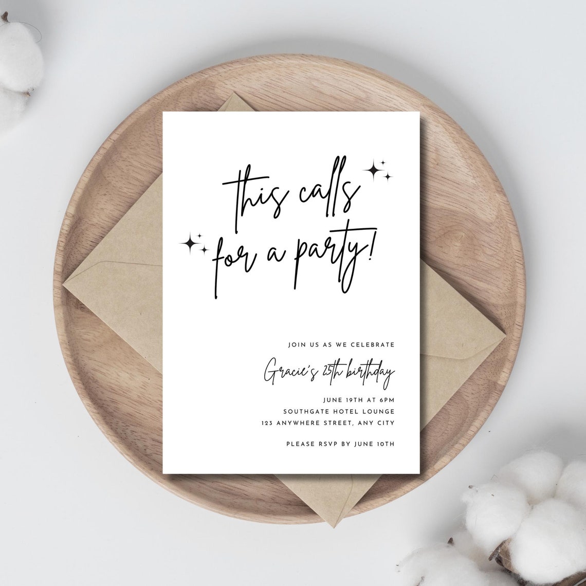 Editable Party Invitation Template, Let's Celebrate, This Calls for a ...