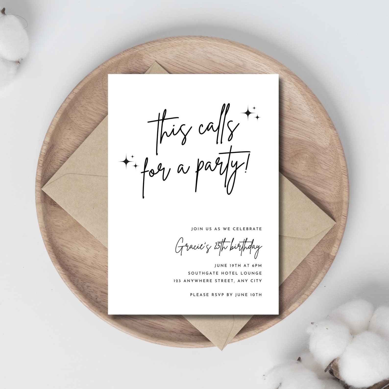 Editable Party Invitation Template, Let's Celebrate, This Calls for a ...