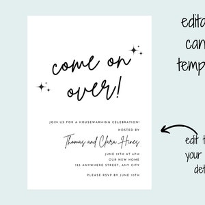 Minimalist Housewarming Party Invitation, Open House Invite, Come on ...