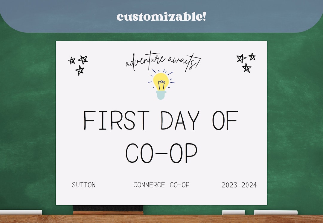 First Day of Co-op Printable Sign, Customizable First Day of Homeschool ...