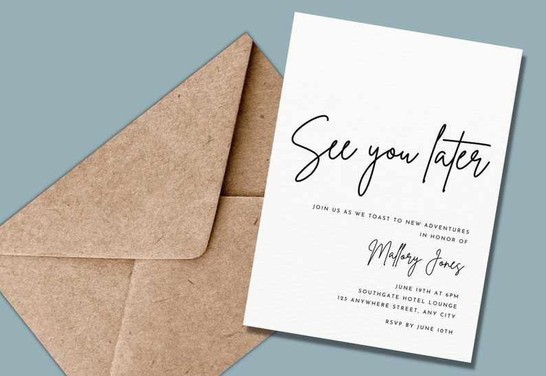 Editable Going Away Party Invitation, See You Later, Moving Away Party ...