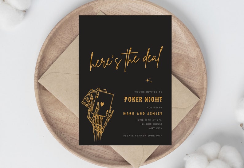 Poker Night Invitation, Game Night, Casino Night, Poker Birthday, 21st ...