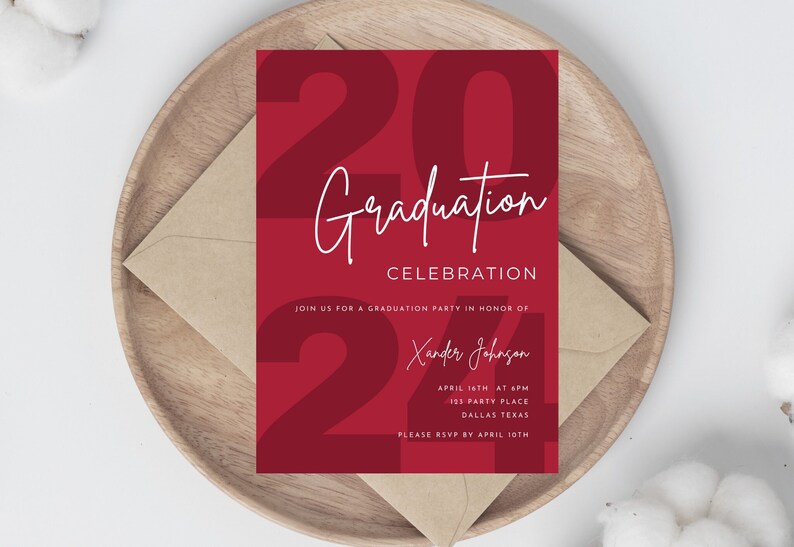 Editable 2024 Graduation Party Invitation Template, High School Grad ...
