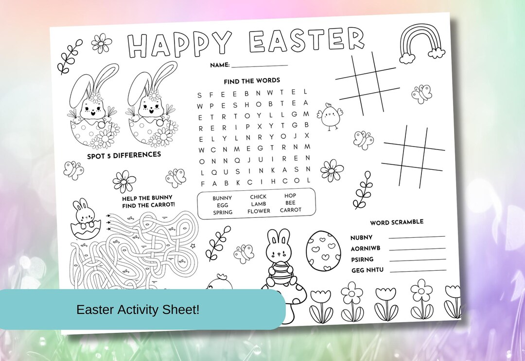 Easter Activity Sheet, Easter Placemat Coloring Page, Class Activity ...