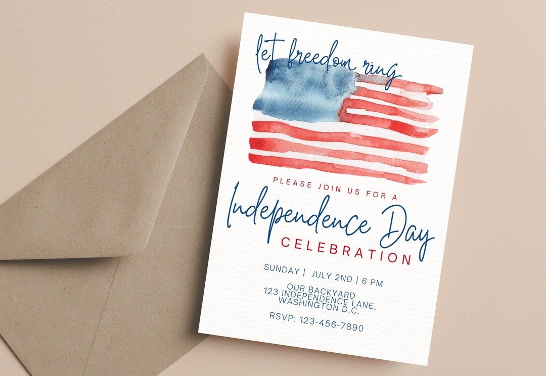 Printable Independence Day Invitation, 4th of July BBQ Party ...
