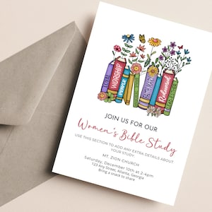 Women's Bible Study Invitation, Christian Book Club, Church Event ...