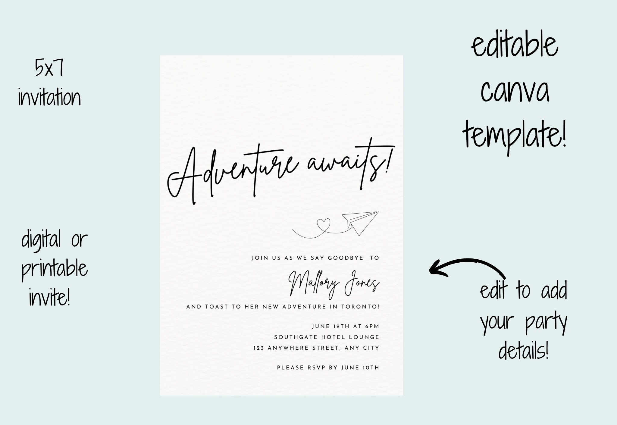 Editable Going Away Party Invitation, Digital Farewell Invite, Moving ...