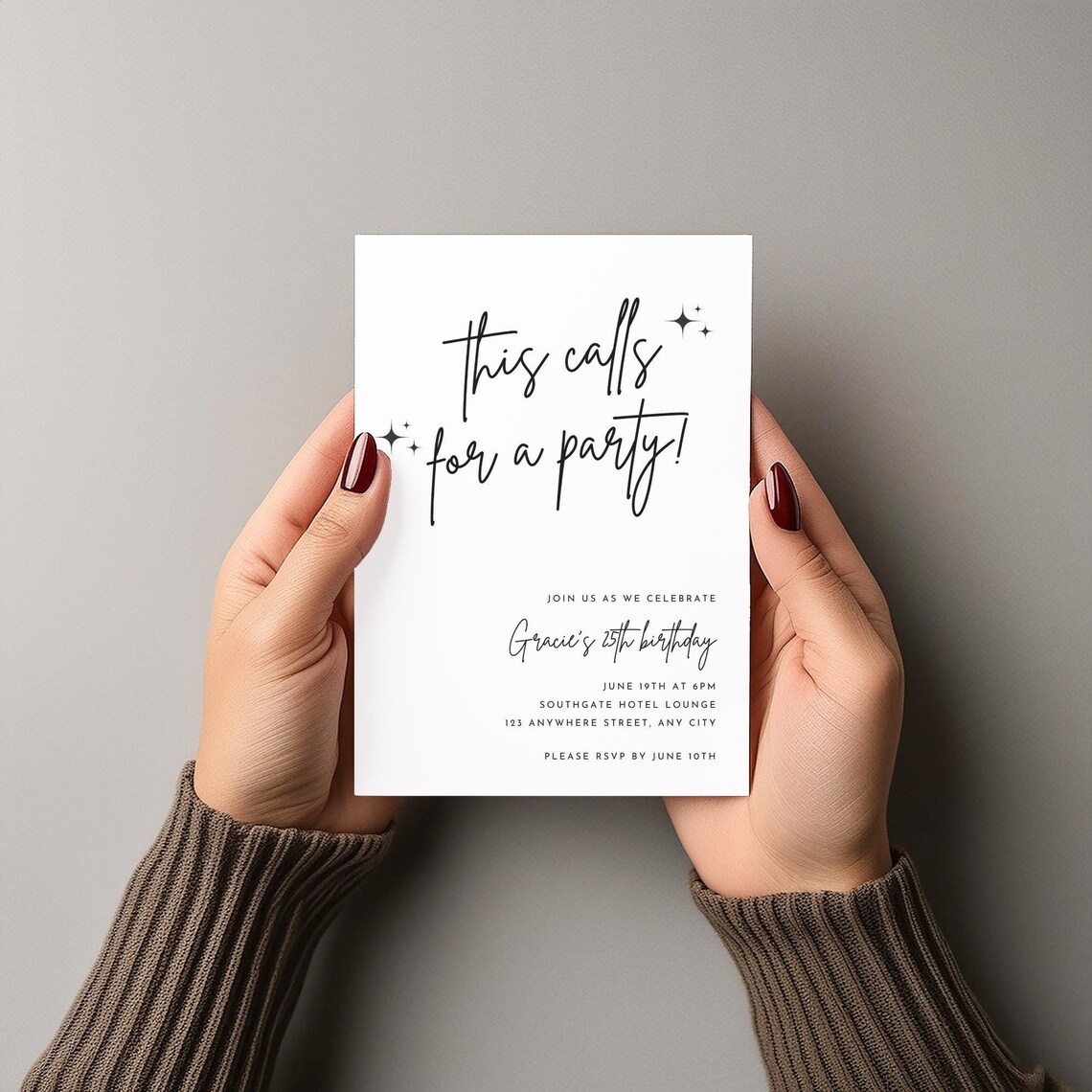 Editable Party Invitation Template, Let's Celebrate, This Calls for a ...