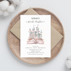 Girl's First Chapter Birthday Invitation, Storybook Fairytale, Castle ...