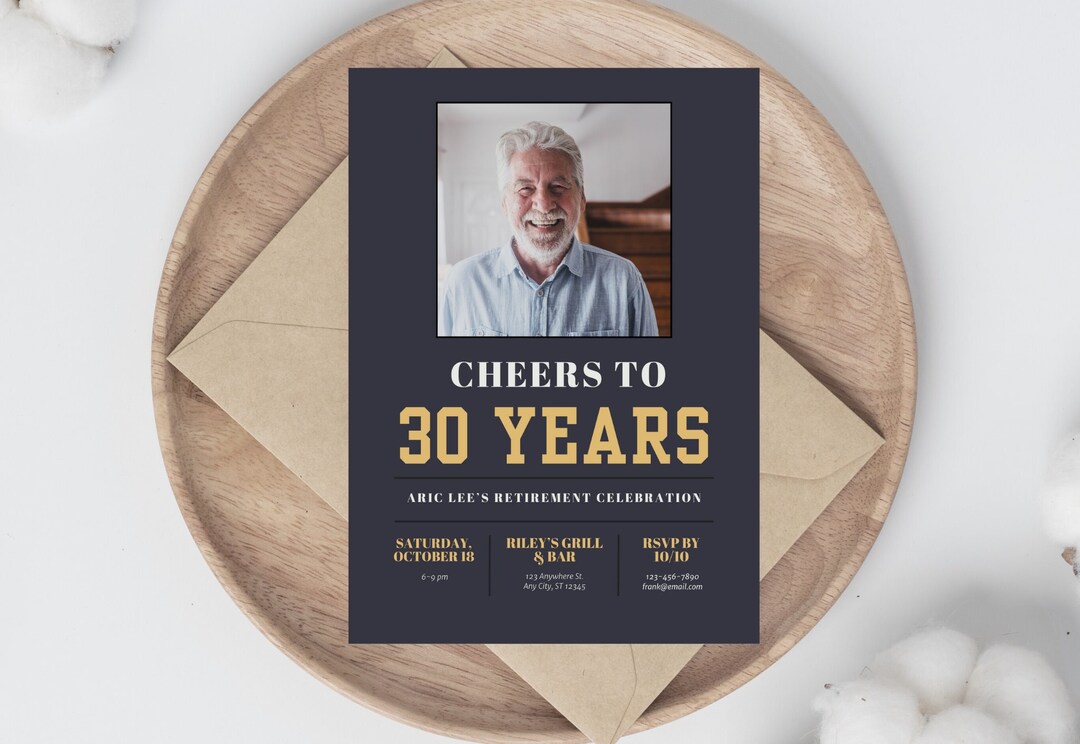 Retirement Celebration, Men's Retirement Invitation, Retirement Dinner ...