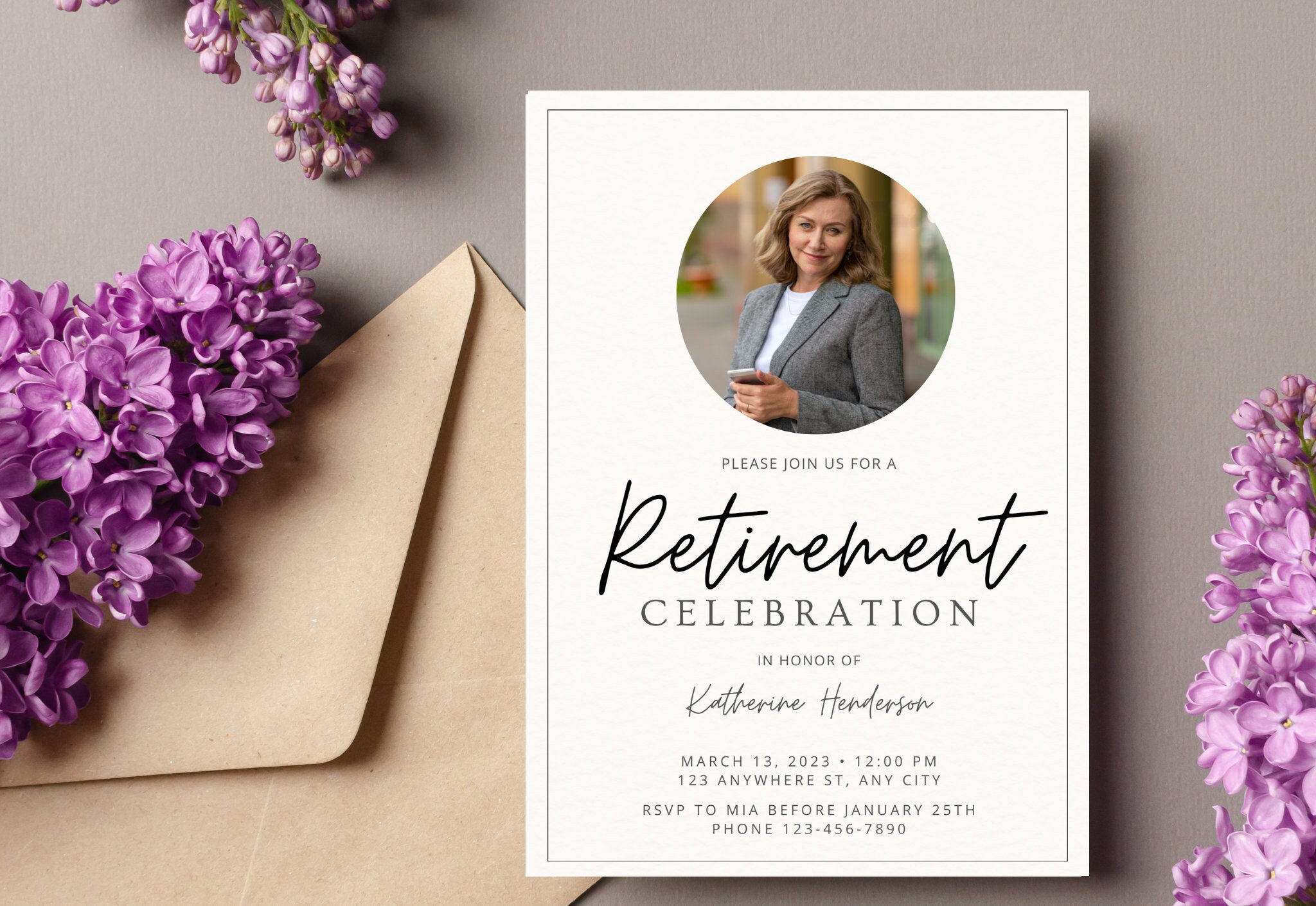 Photo Retirement Party Invitation, Formal Business Retirement Party ...