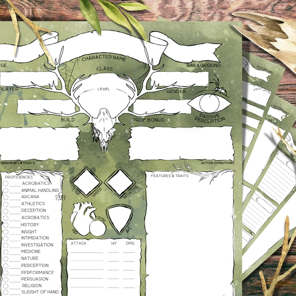 Dnd Character Sheet Dyslexic - Etsy