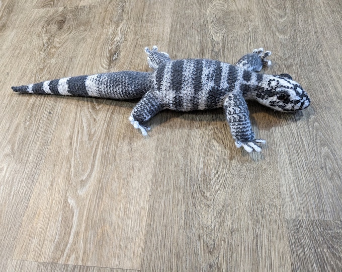 Argentinian Black and White Tegu Crocheted Amigurumi Stuffed Toy Lizard ...