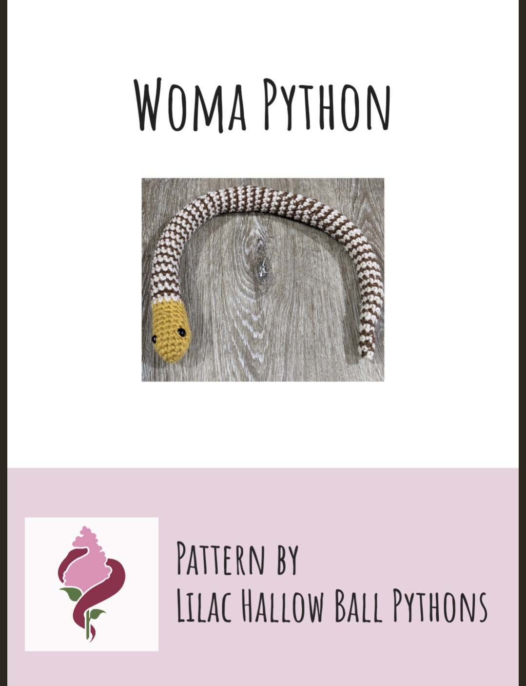 CROCHET PATTERN Woma Python Digital Downloadable PDF File - Etsy