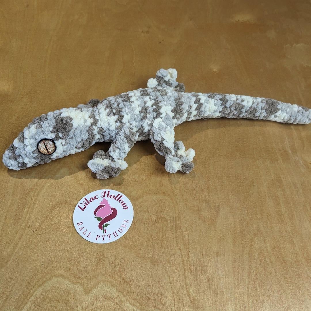 Big Gargoyle Gecko Amigurumi Crocheted Toy in Browns Large Plush Lizard ...