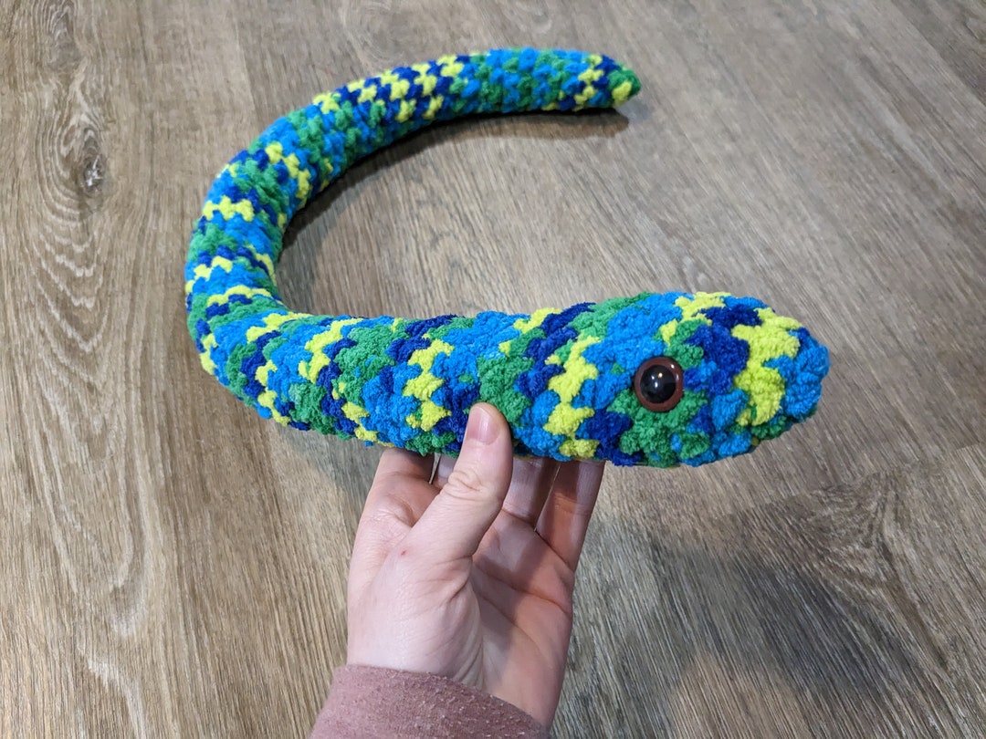 Crocheted Snake Blue and Green Super Soft Plush Toy - Etsy