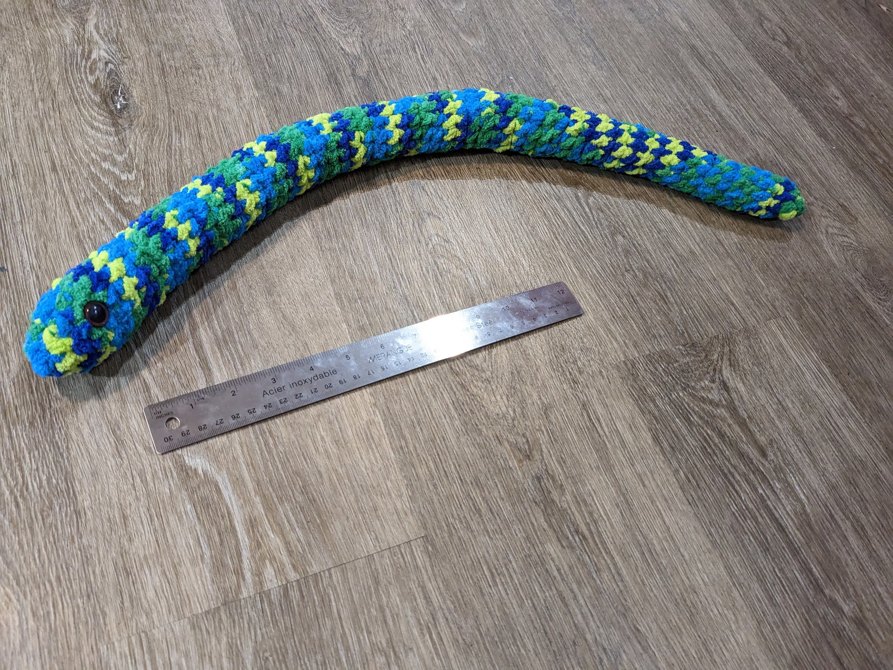 Crocheted Snake Blue and Green Super Soft Plush Toy - Etsy