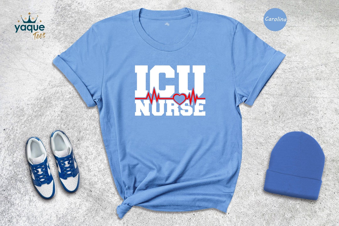 Intensive Care Unit Nurse Shirt, Icu Nurse Shirt, Heart Beat Icu Nurse ...