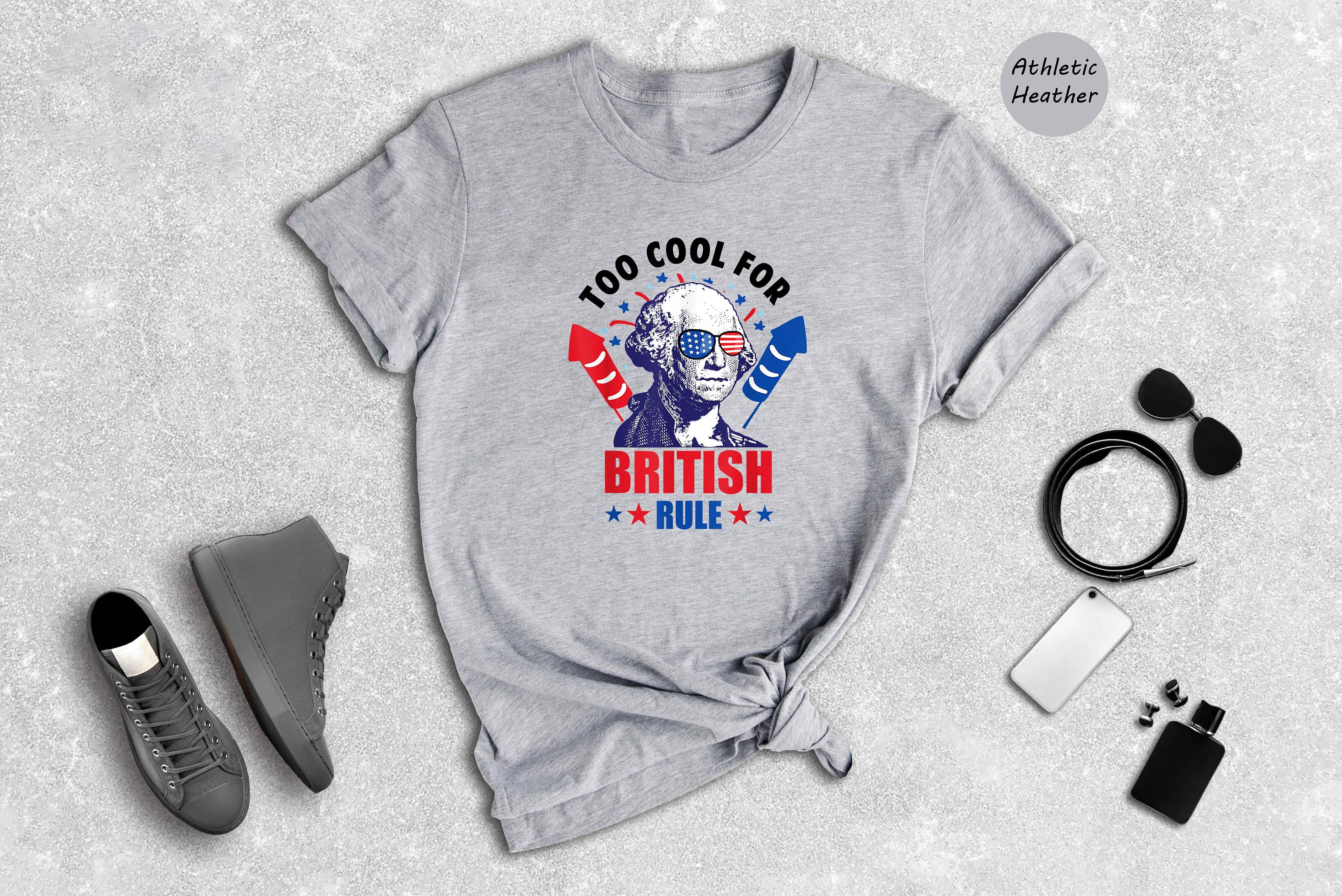 Too Cool for British Rule George Washington Shirt 4th of July - Etsy Canada