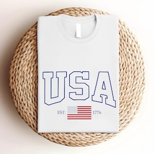 Usa Flag Est 1776 Shirt, Patriotic Fourth of July T-shirt, American ...