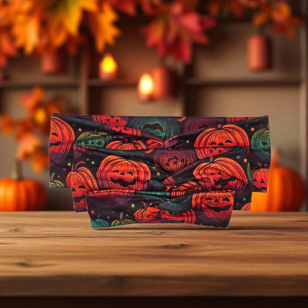Halloween Pumpkin Headband – Twist Knot Hair Accessory, Fall Pumpkin ...