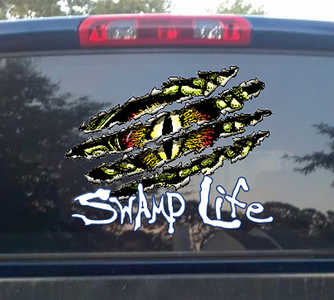 Swamp Life 3D Gator Eye Full Color Decal Gators Window Sticker for Cars ...