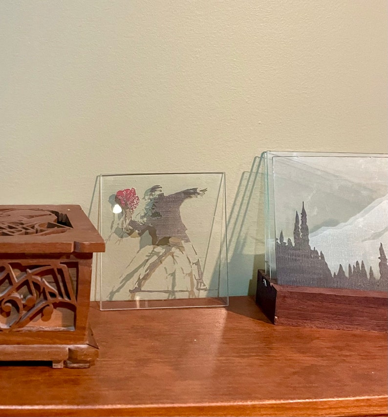 Glass Art of Banksy's Rage the Flower Thrower - Etsy