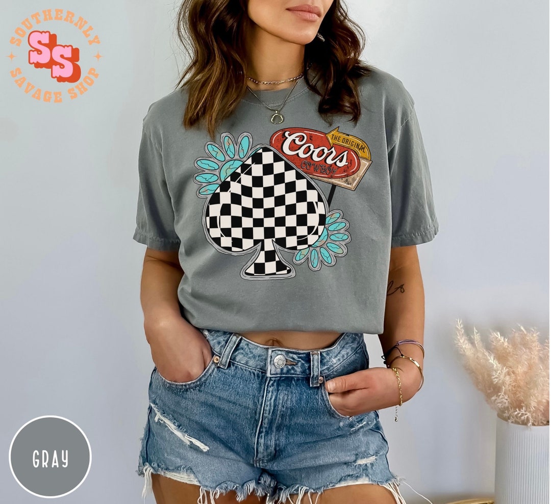 Checkered Spade Vintage Cowboy Comfort Colors Tshirt, Western Graphic ...
