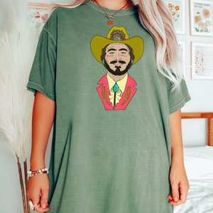 Posty Cowboy, Post Malone Shirt, Western Graphic Tee, Comfort Colors ...