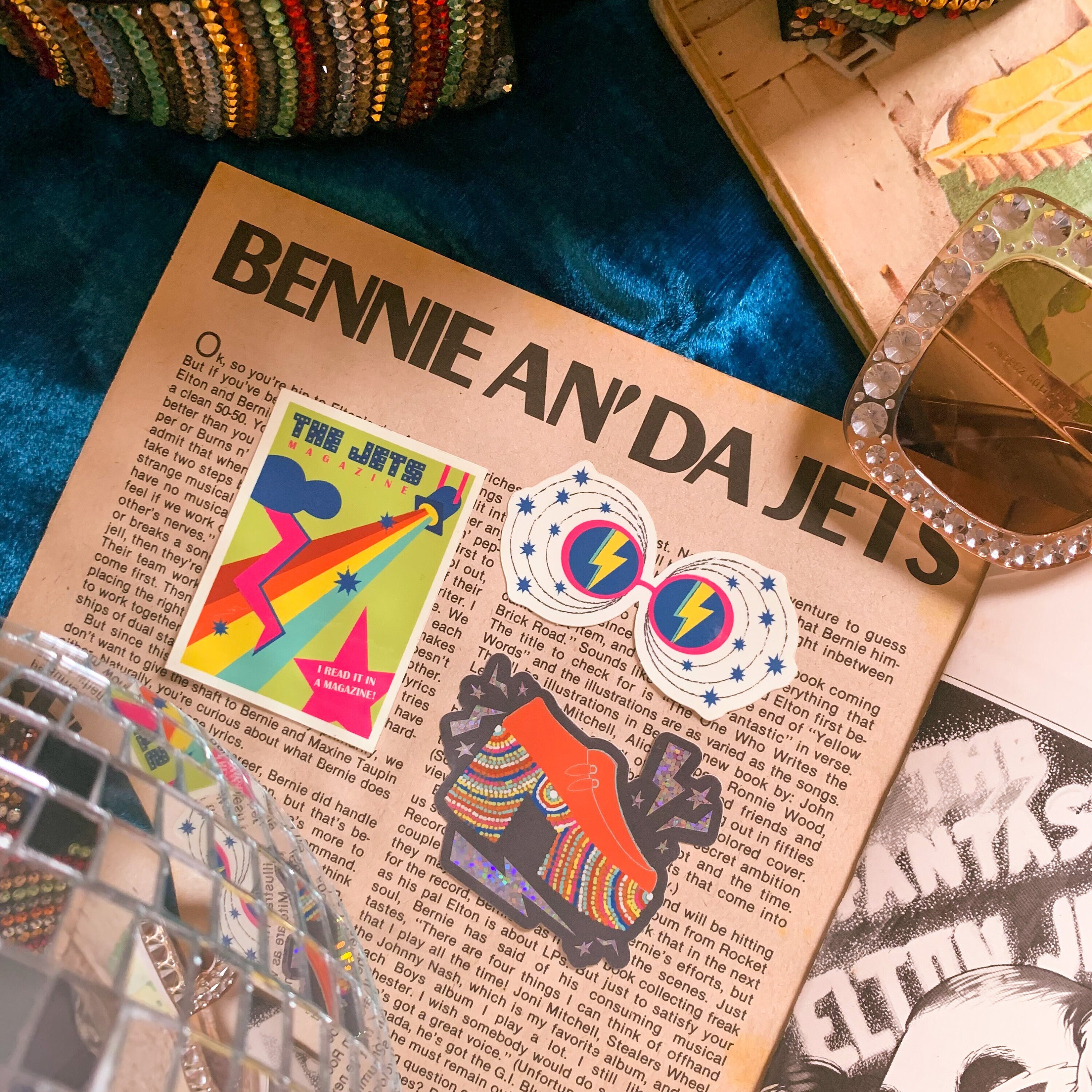 The Bennie Collection Pack of Three Elton John Stickers - Etsy