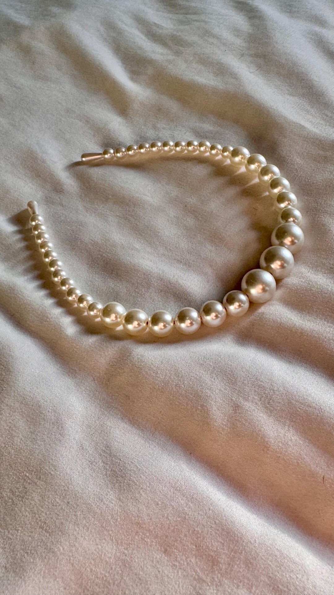 The Pearl Collection: Delicate String of Pearl Headband - Etsy