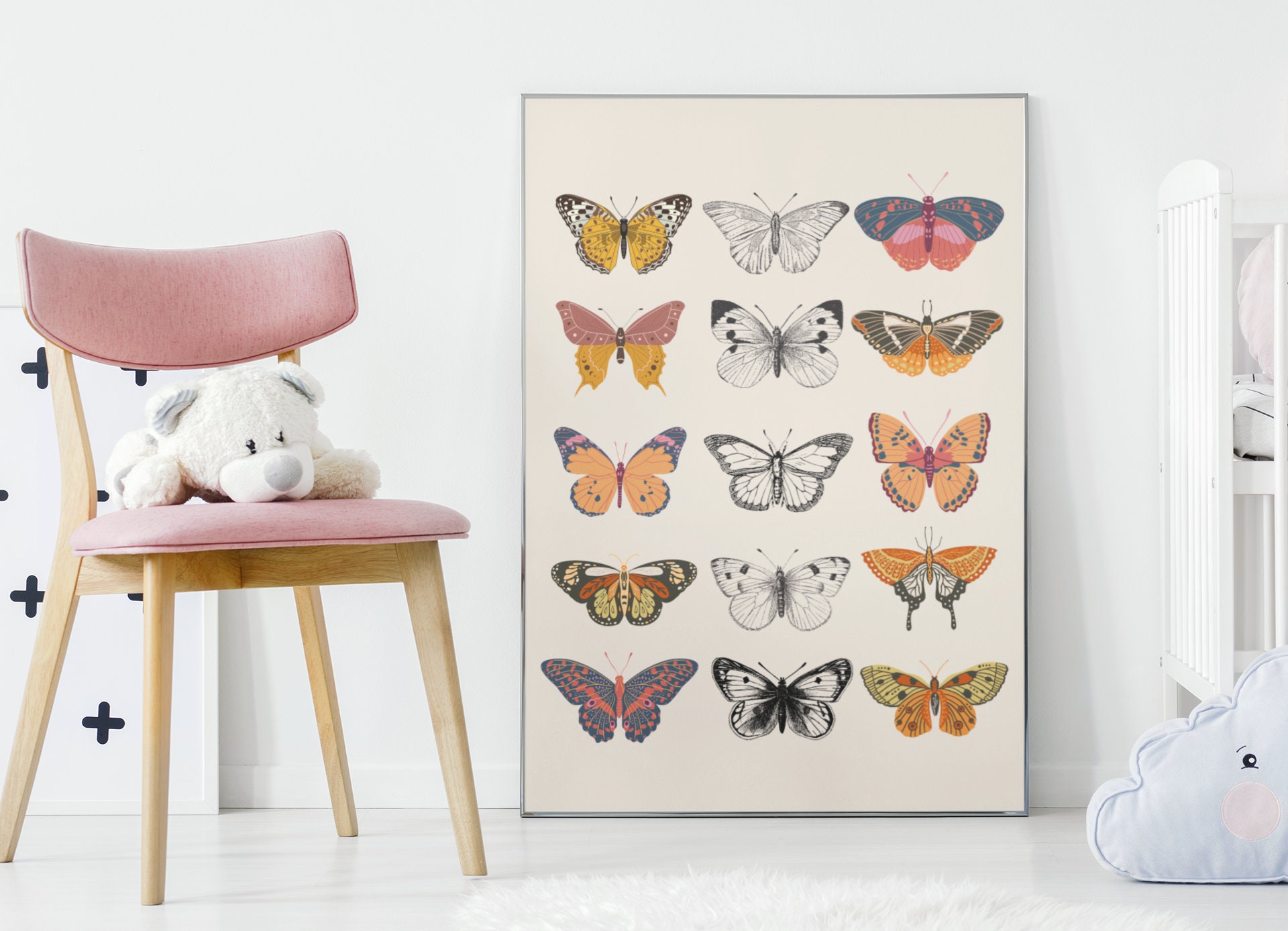 Boho Butterflies, Printable Art, Digital Print, Girl's Room Decor ...