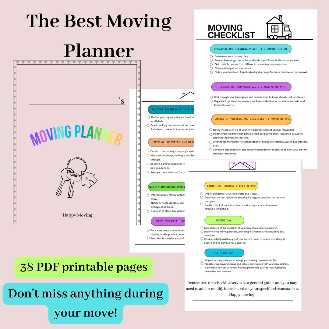 The Best Moving Planner. Moving Guide. Printable Moving Planner. Moving ...