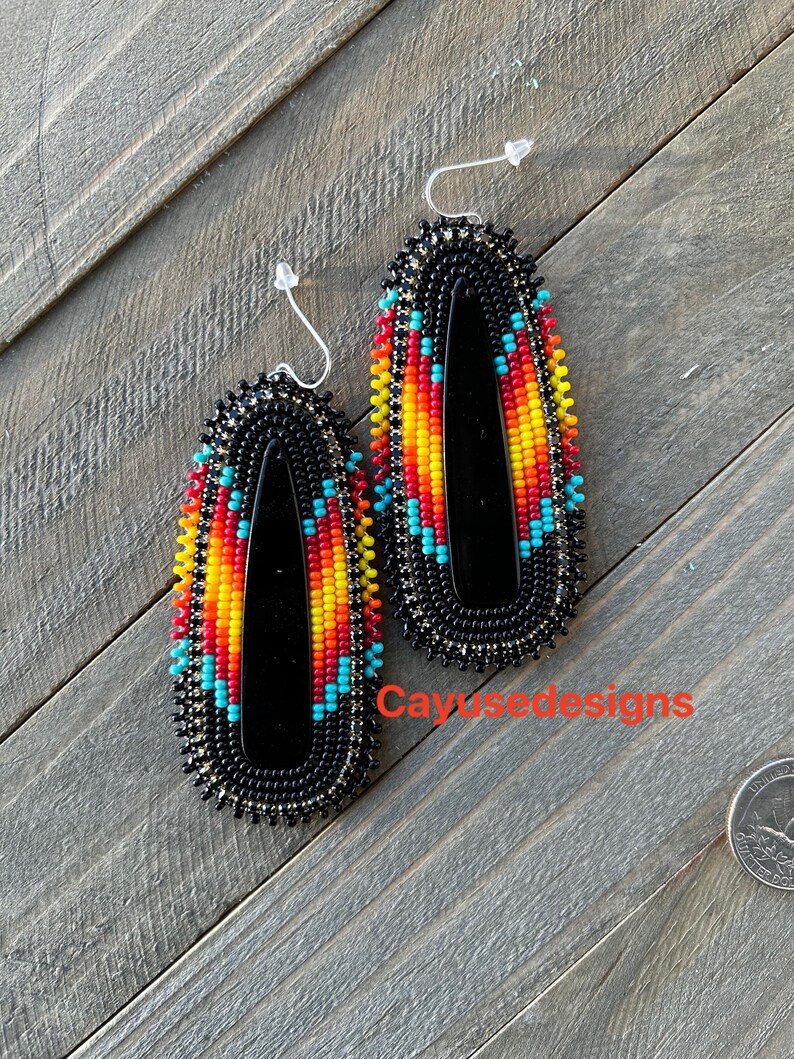 Beaded Earrings - Etsy