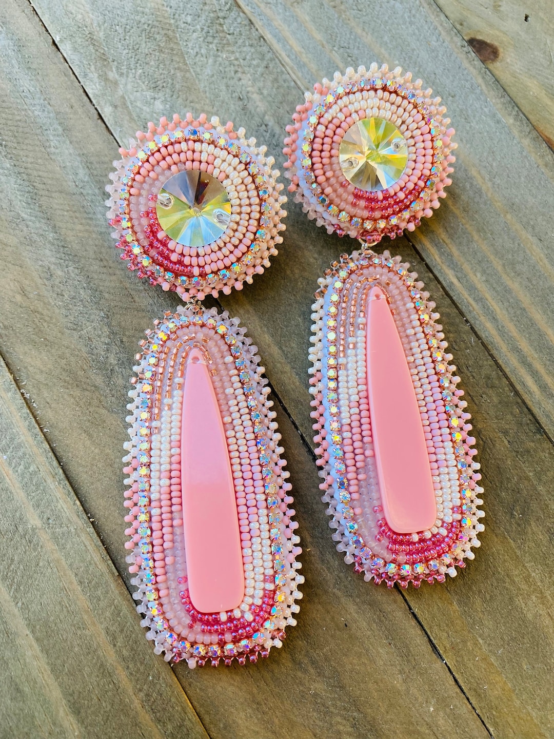 2 Piece Beaded Earrings - Etsy
