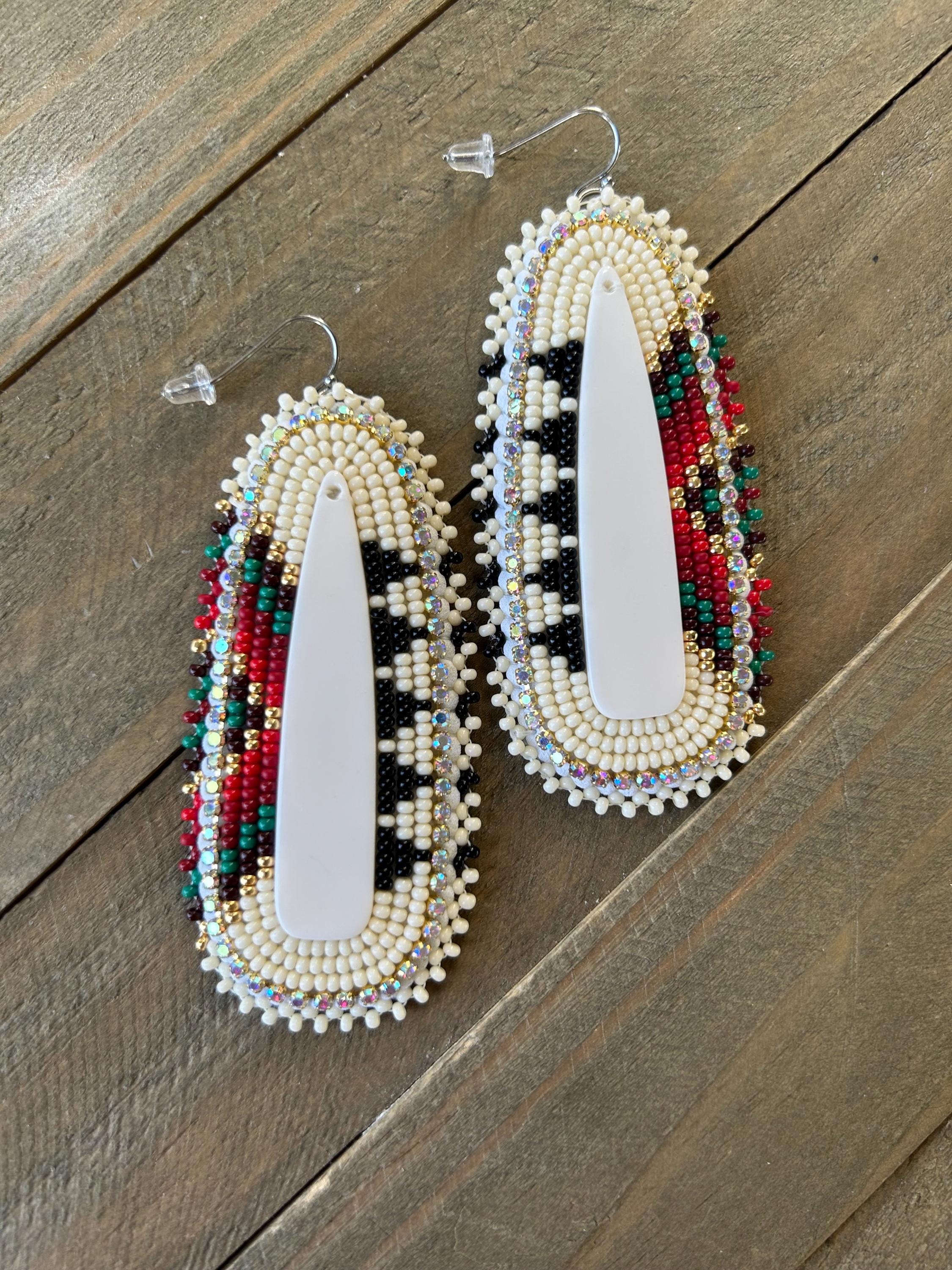 Beaded Earrings - Etsy