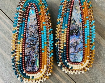 Native Earrings, Abalone Sturgeon Back - Etsy