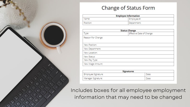 Change of Status Form | Digital Download - Etsy