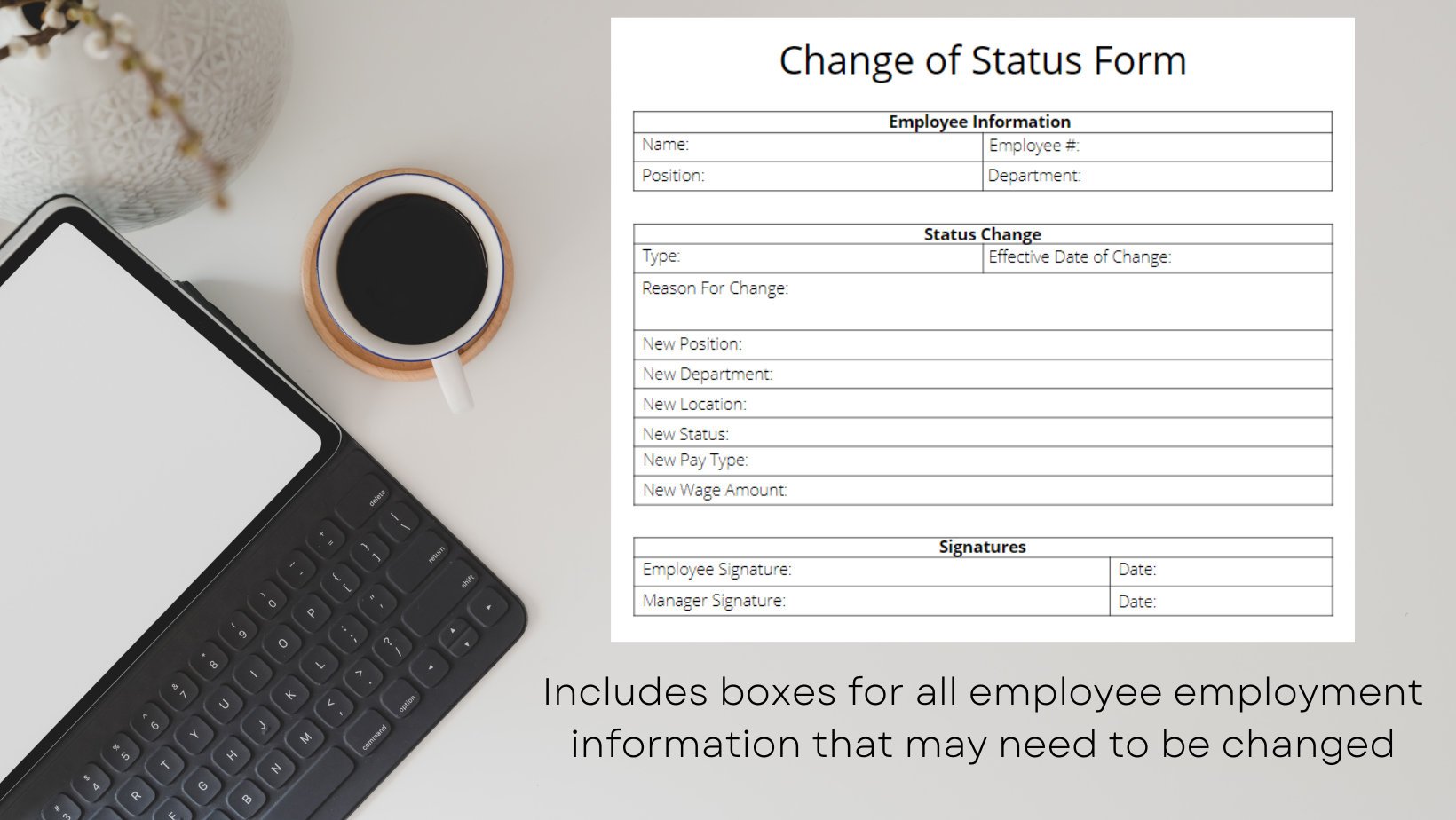 Change of Status Form Digital Download - Etsy