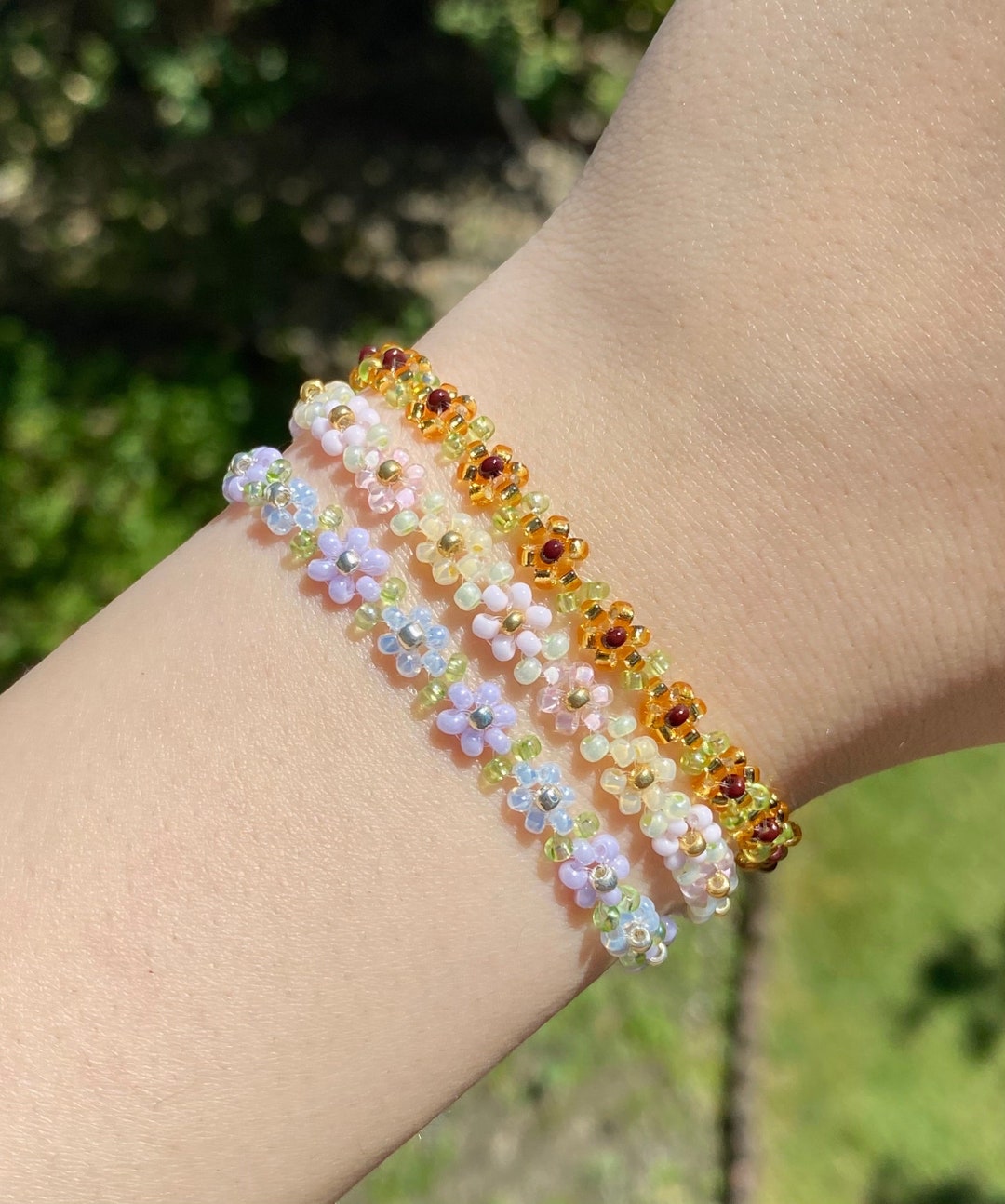 Custom Beaded Flower Bracelet | Handmade With Multiple Colours to ...